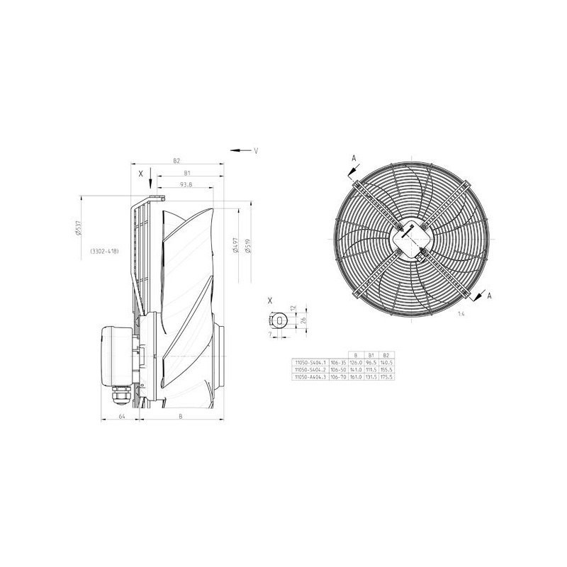 Ventilateur hélicoïde FE050-VDD.4I.6. ZIEHL ABEGG - MVI