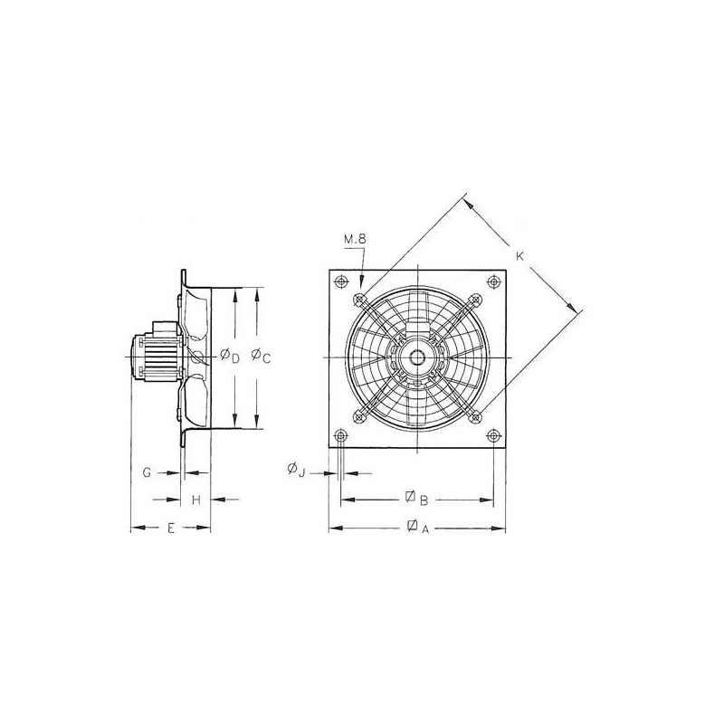Ventilateur hélicoïde HC-25-4T/H SODECA - MVI