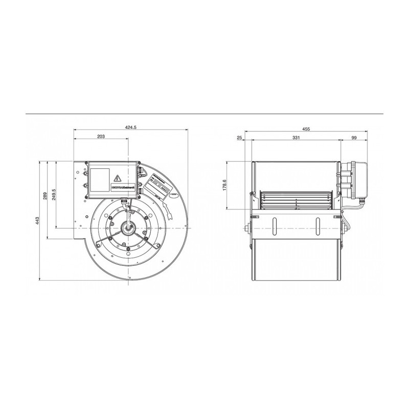 Ventilateur DDMP 10/10 1,3Kw 2 BRIDE ET SUPPORT NICOTRA - MVI
