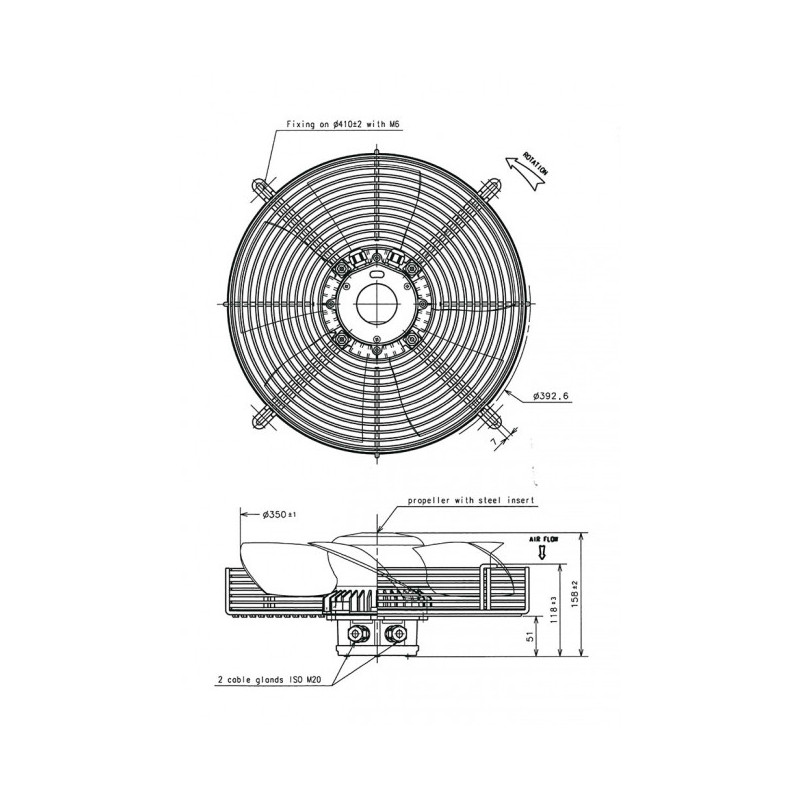 Ventilateur S0350 CR46 MG030W06 ZIEHL ABEGG/FMV LAMEL - MVI