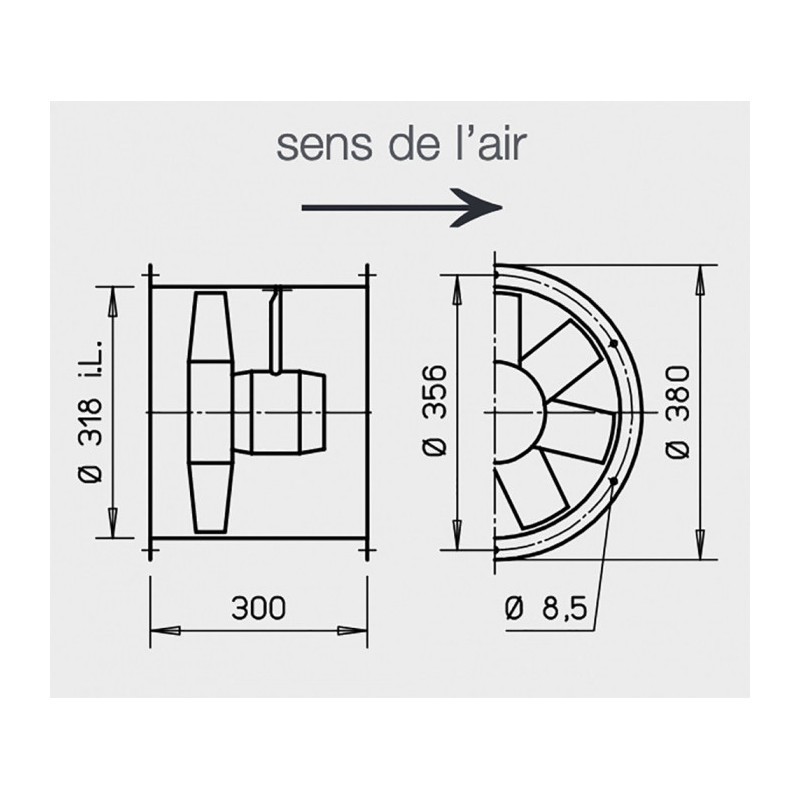 Ventilateur HRFD 315/2 ATEX II 2G H IIB HELIOS - MVI