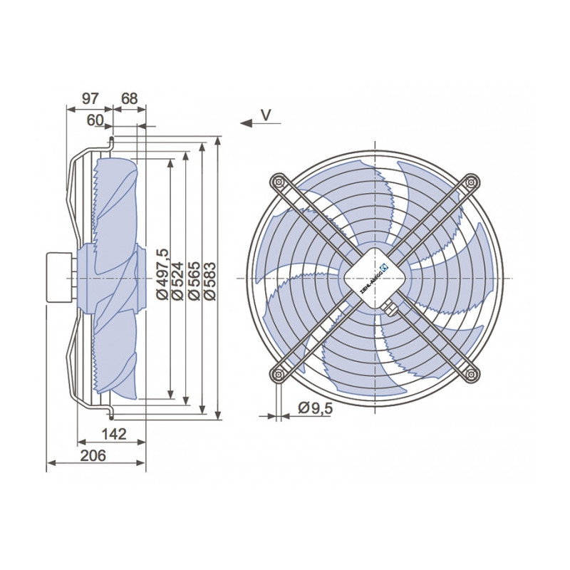 Ventilateur hélicoïde FN050-SDS.4F.V7P1 ZIEHL ABEGG - MVI