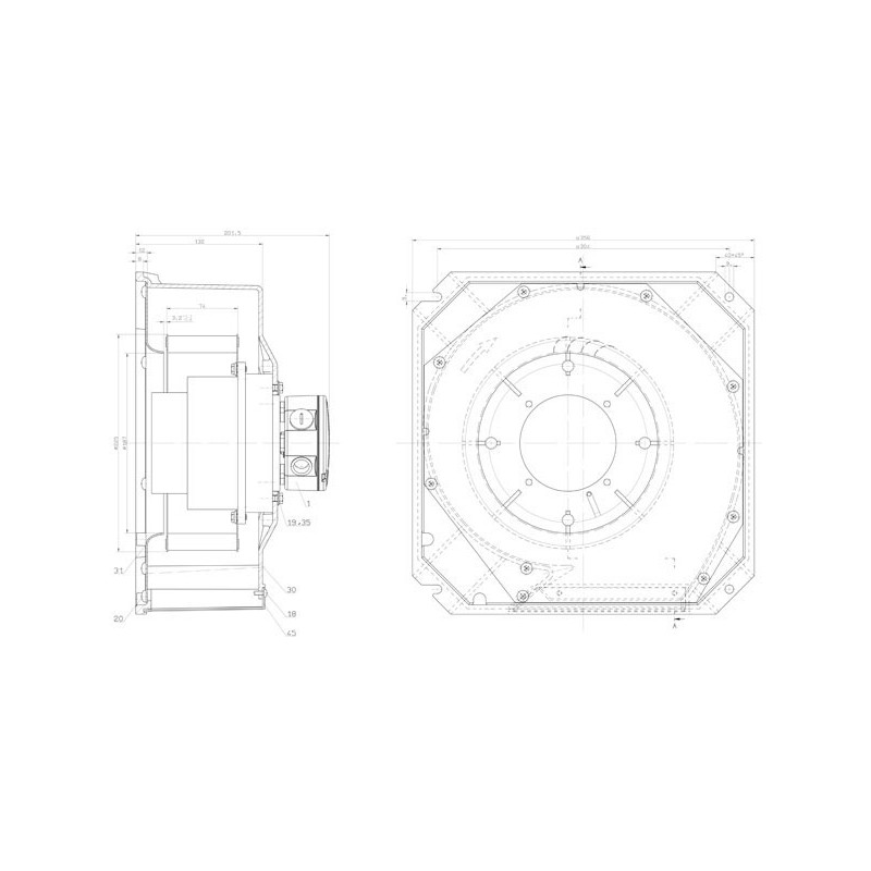 Ventilateur centrifuge RF22P-2DK.3F.5R ZIEHL ABEGG - MVI
