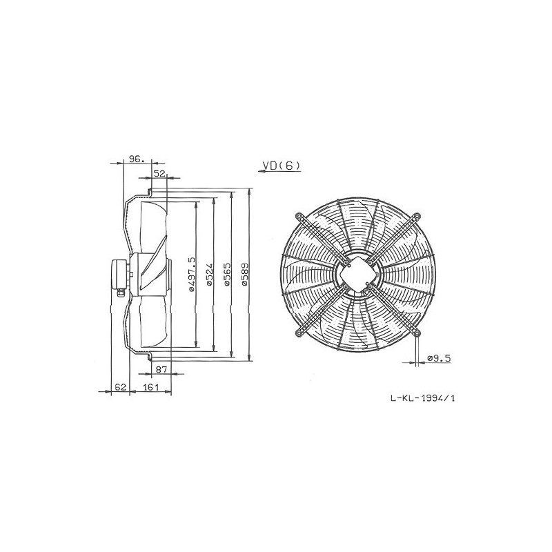 Ventilateur hélicoïde FE050-VDK.4I.V7. ZIEHL ABEGG - MVI