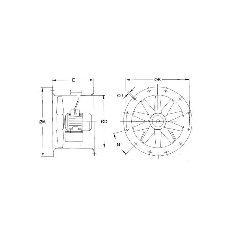 Ventilateur hélicoïde HCT-25-2T/PL SODECA - MVI